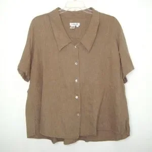 Coldwater Creek | Tops | Coldwater Creek Linen Blend Relaxed Fit ...